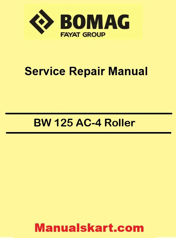 Bomag BW 125 AC-4 Combination Roller Pdf Repair Service Manual 00891052