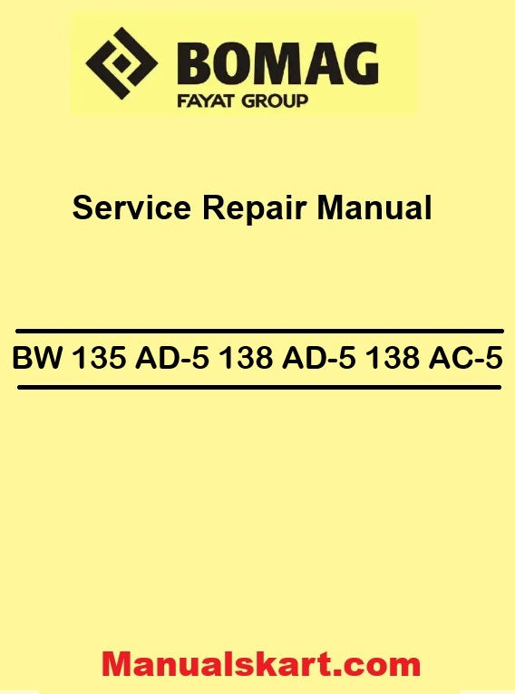 Bomag BW 135 AD-5, BW 138 AD-5, BW 138 AC-5 Tandem Vibratory Roller Pdf ...