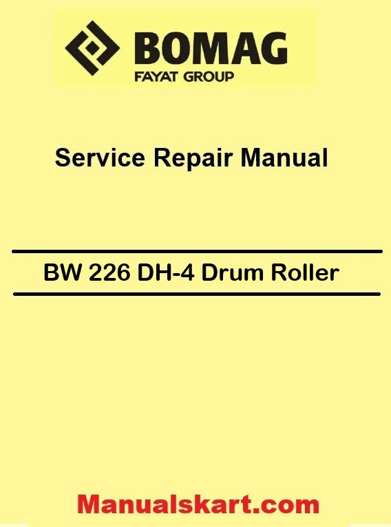 Bomag BW 226 DH-4 Drum Roller Pdf Repair Service Manual 00892424