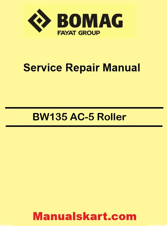 Bomag BW 135 AC-5 Combination Roller Pdf Repair Service Manual 00840132EN