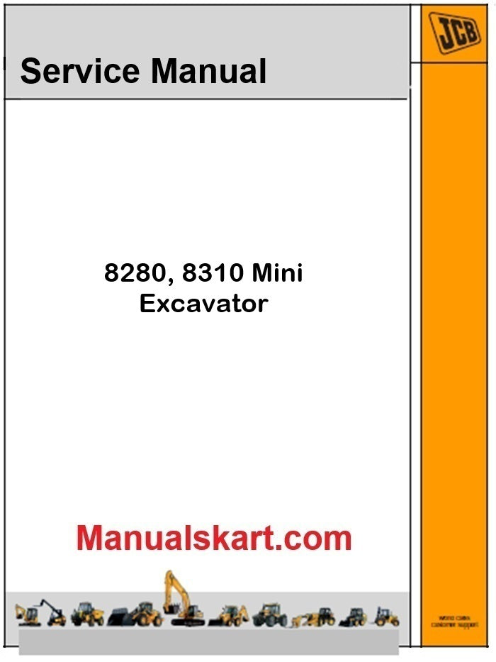 JCB 8280 & 8310 Mini Excavator Repair Service Manual PDF