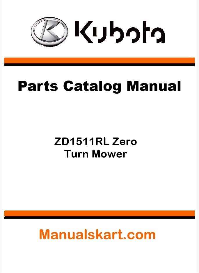 Kubota ZD1511RL Zero Turn Mower Parts Catalog Pdf Manual